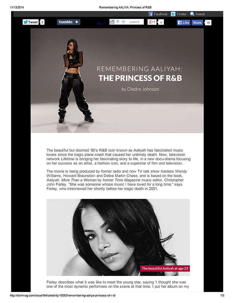 Remembering Aaliya The Princess of R&BDish Magazine – Diedre Johnson's ...